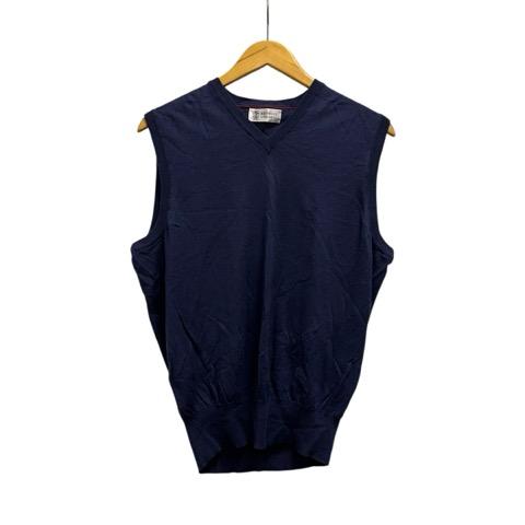 【中古】ブルネロクチネリ BRUNELLO CUCINELLI ベスト ニット セーター Vネック 無地 カシミヤ混 ウール混 52 紺 ネイビー レディース