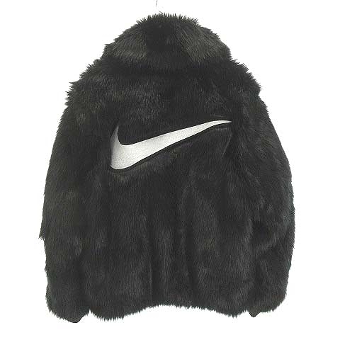 【中古】ナイキ × アンブッシュ リバーシブル ファージャケット ブルゾン ダブルジップ ロゴ AQ9225 黒 ブラック M