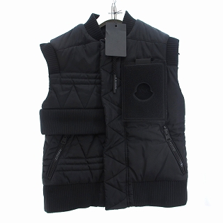 【中古】モンクレール MONCLER タグ付き TRISH GILET ダウンベスト ジレ ナイロン C209H4331305 53803 0 黒 ブラック