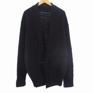 【中古】DANIEL ANDRESEN ニットカーディガン Vネック ウール 48 赤 レッド 黒 ブラック メンズ