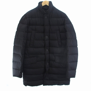 【中古】ヘルノ HERNO ダウンジャケット スタンドカラー ダブルジップ PI007ULE 19288 ナイロン 50 L 黒 ブラック