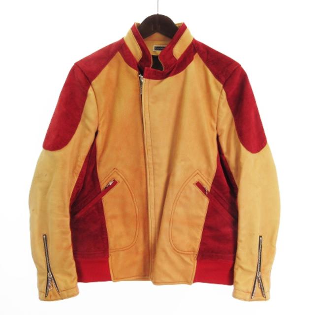 【中古】サイダーハウス CYDERHOUSE ライダース ジャケット シングル 鹿革 赤系 レッド系 M アウター メンズ
