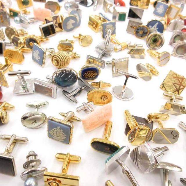 【中古】ブランド カフスボタン ネクタイピン タイクリップ タイタック 大量まとめ シルバーカラー ゴールドカラー
