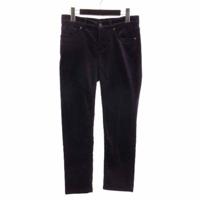 【中古】ロロピアーナ Loro Piana ベロア パンツ スラックス イタリア製 コットン 紫 パープル 40 ■ECT レディース