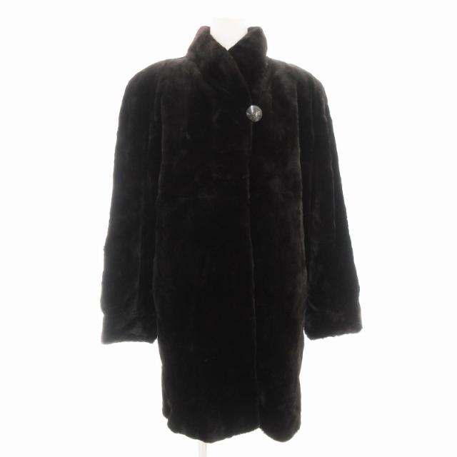 【中古】未使用品 サガミンク  金サガ タグ付き ファーコート 毛皮 シェアードミンク ミドル ハーフ丈 F