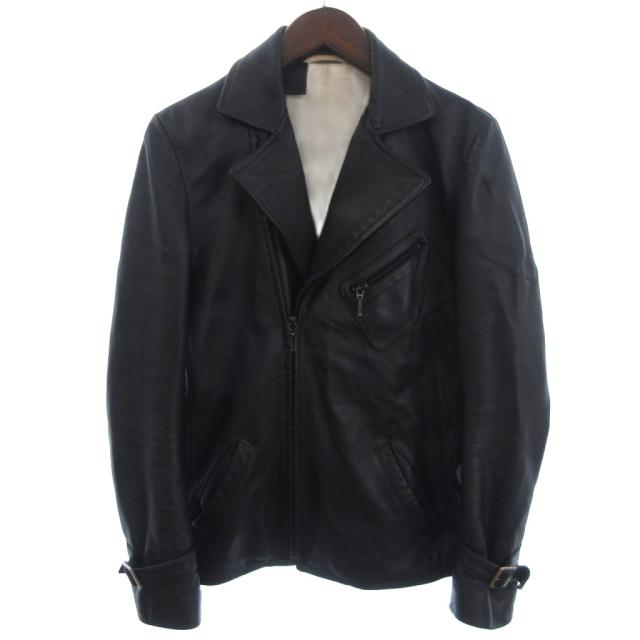 【中古】ミスターハリウッド N.HOOLYWOOD ラムレザー ライダースジャケット 黒 ブラック S メンズ