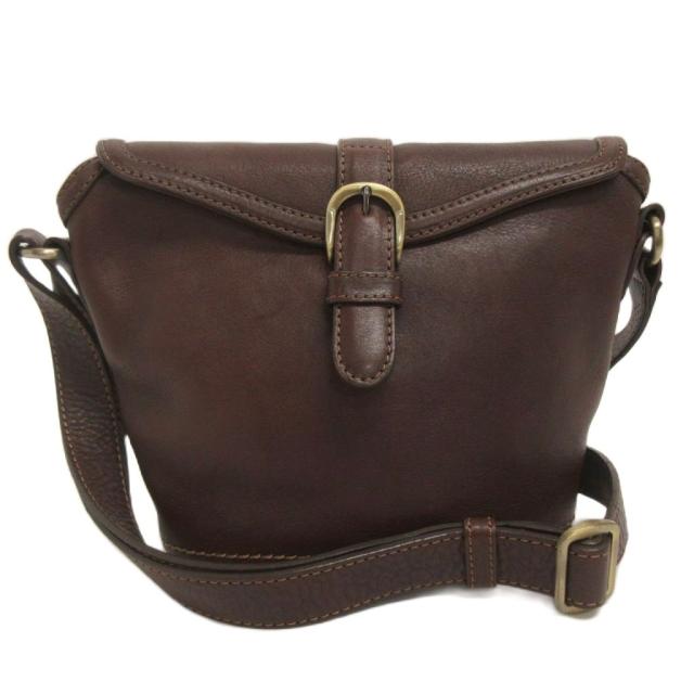 【中古】土屋鞄製造所 土屋鞄 トーンオイルヌメ ショルダーバッグ ペールポシェット フラップ ブラウン レディース