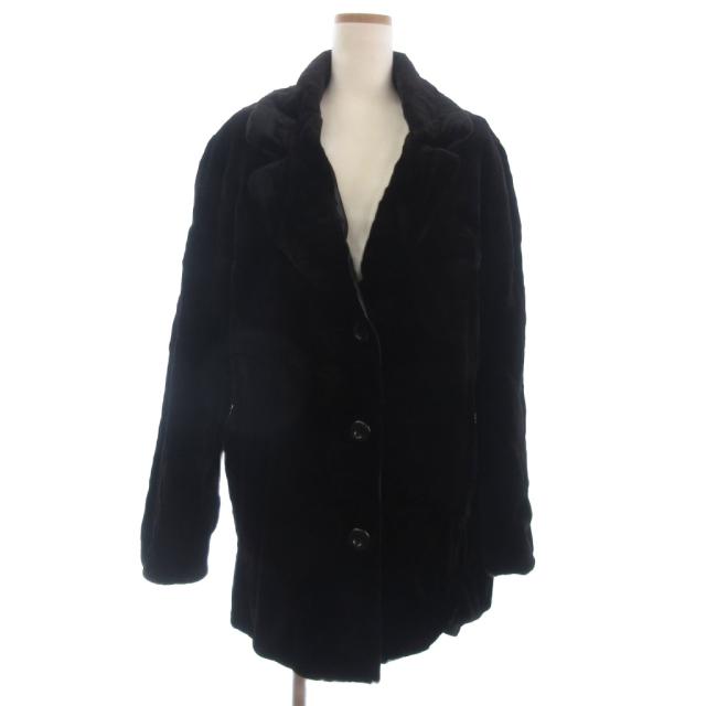 【中古】ノーブランド ミンクコート シェアード リバーシブル ジャケット ダークブラウン ■ECT レディース