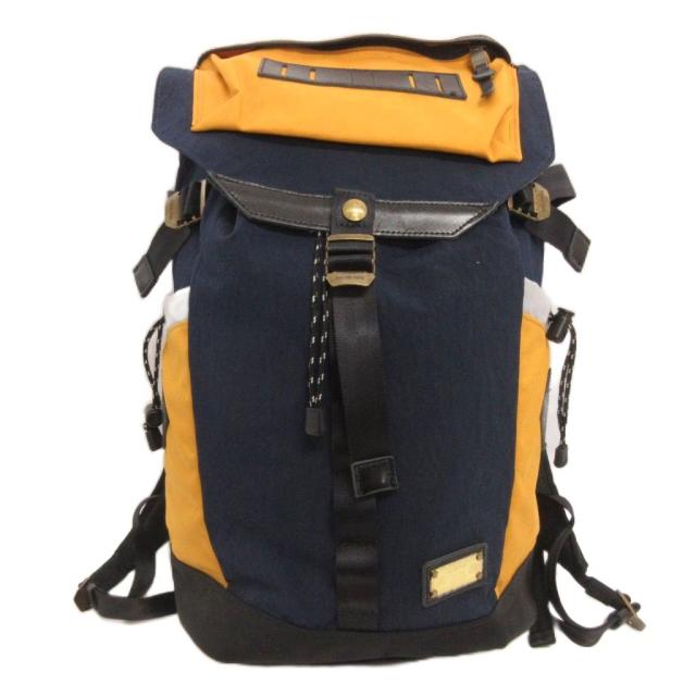 【中古】マスターピース MASTERPIECE 25th Anniversary バックパック リュックサック ネイビー イエロー系 メンズ
