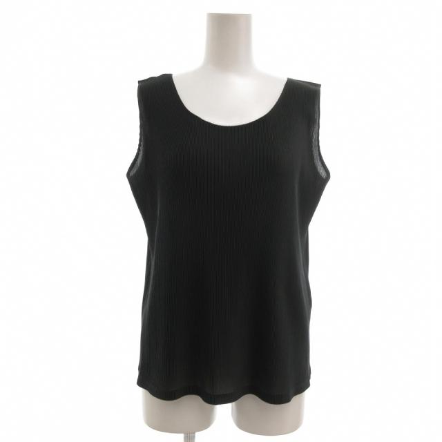 【中古】プリーツプリーズ イッセイミヤケ カットソー タンクトップ 3 プリーツ ノースリーブ クルーネック