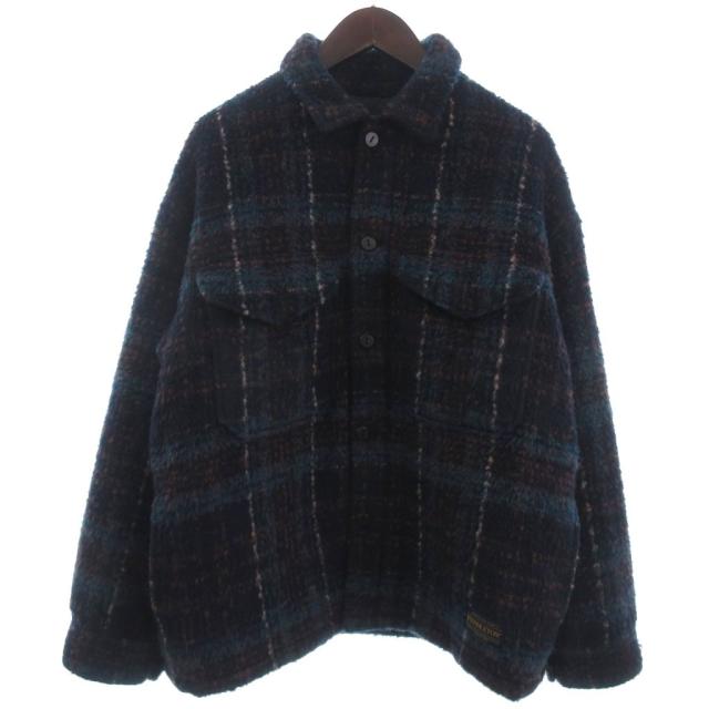 【中古】ペンドルトン PENDLETON 裏キルト チェック ジャケット カバーオール 中綿 ネイビー系 M メンズ