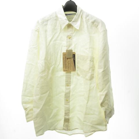 【中古】未使用品 ume collection ウメコレクション タグ付き リネンシャツ 長袖 白 ホワイト M ECM 0809 メンズの ...