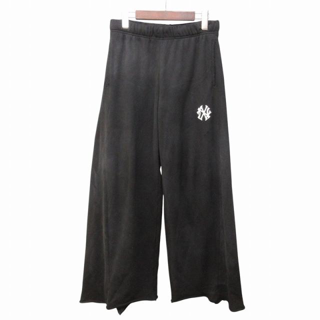 【中古】リコール RequaL≡ 美品 24AW DAMAGE LOGO WIDE SWEAT PANTS スウェットパンツ ヴィンテージ加工 黒 2 約M