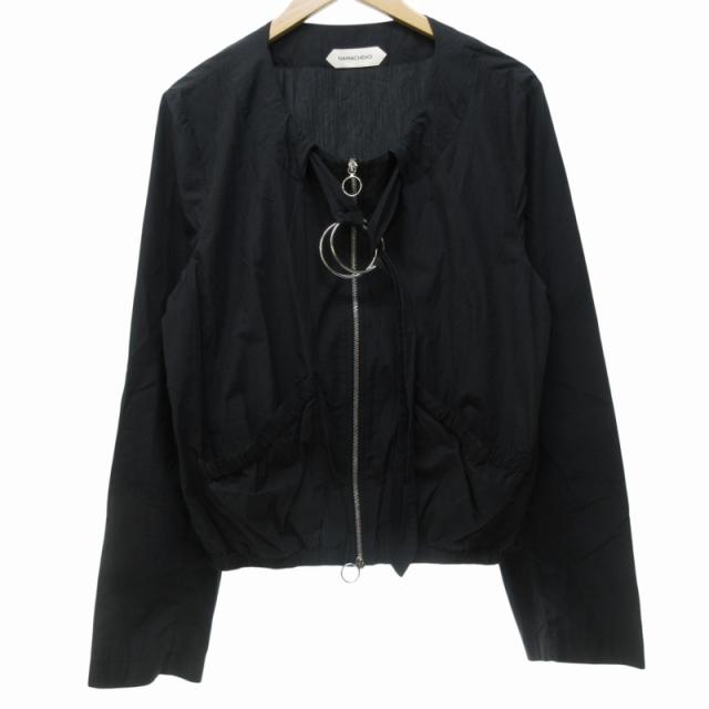 【中古】ナマチェコ NAMACHEKO ダブルリングブルゾン 黒 ブラック 約M メンズ