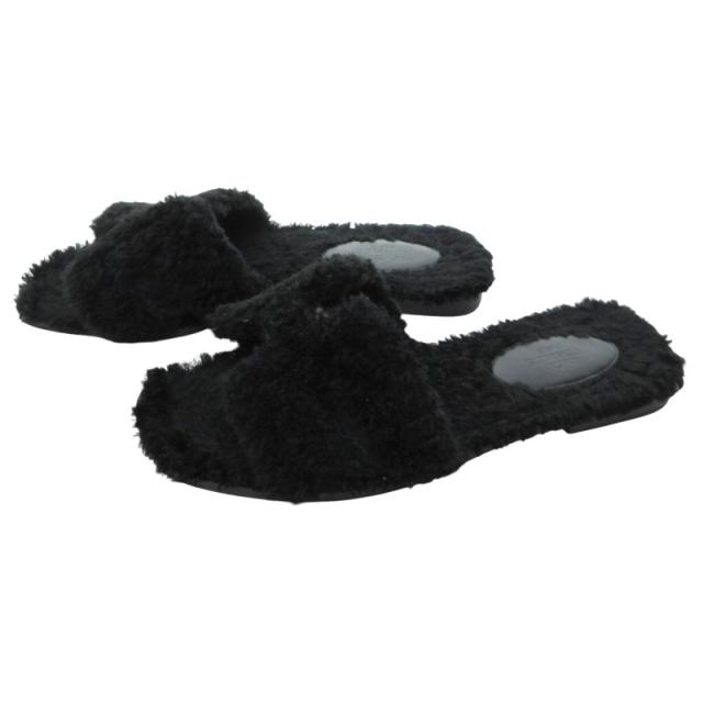 中古】エルメス HERMES オラン ムートン サンダル ミュール Hロゴ