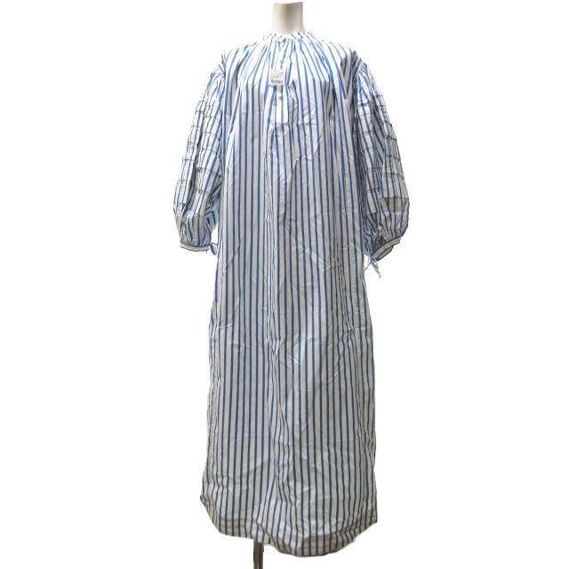 【中古】ライトWRYHT タグ付き 21AW シャツワンピース 長袖 オールドジョー取扱い 212WT-DR01 白 ホワイト 青 ブルー