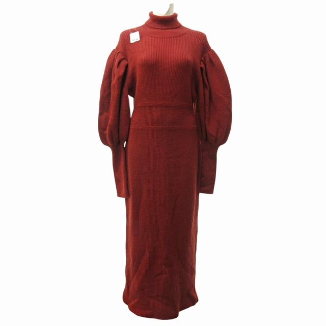 【中古】未使用品 ライト WRYHT タグ付 21AW ニット ワンピース ロング パフスリーブ オールドジョー取扱い