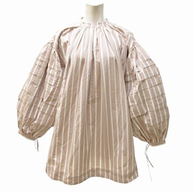 【中古】未使用品 ライト WRYHT タグ付 プルオーバー シャツ ブラウス パフスリーブ ストライプ オールドジョー取扱 2