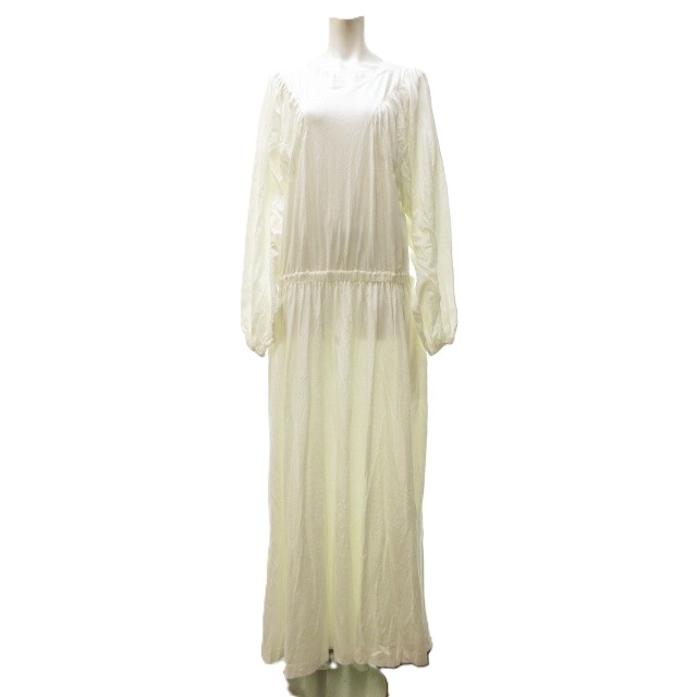 【中古】未使用品 ライト WRYHT タグ付 24SS Victorian sleeve dress ドレス ワンピース RAW WHITE 2 約M ■BL4