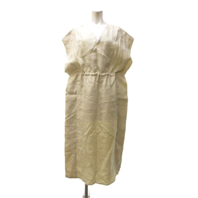 【中古】未使用品 ライト WRYHT タグ付 24SS SAHARA SQUARE PONCHO リネン ノースリーブワンピース 約S ■BL4