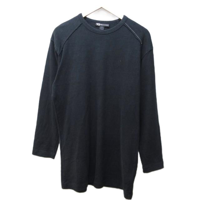 【中古】ワイスリー ヨウジヤマモト DIE MARKE MIT DEN 3 STREIFEN スウェット トレーナー ロゴプリント 刺繍 黒 XS