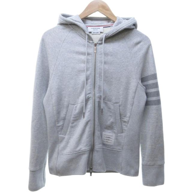 【中古】トムブラウン クラシック ループバック 4BAR フルジップアップ フーディー パーカー 長袖 グレー 2 約M