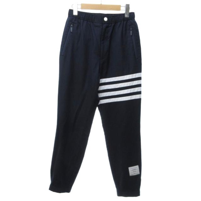 【中古】トムブラウン THOM BROWNE スエットトレーナーパンツ イージーパンツ 紺 ネイビー 0 約XS MTT012A-00626415