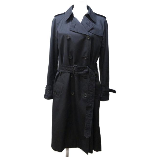 【中古】アクアスキュータム AQUASCUTUM New Aqua5 トレンチコート ジャケット ライナー付 ベルテッド 黒 5F 約M