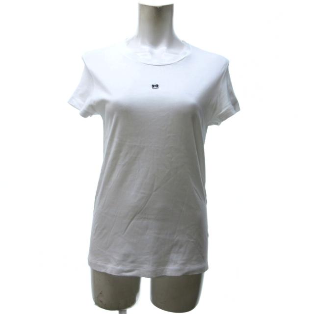【中古】シャネル CHANEL ココマークチャーム Tシャツ カットソー チビT 半袖 白 ホワイト 34 約S ■MNK1