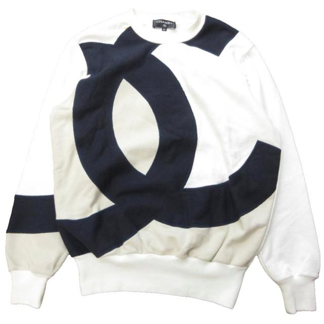 【中古】シャネル ビッグ ココマーク トレーナー スウェット 長袖 コットン マルチカラー 36 約S P58239K07676