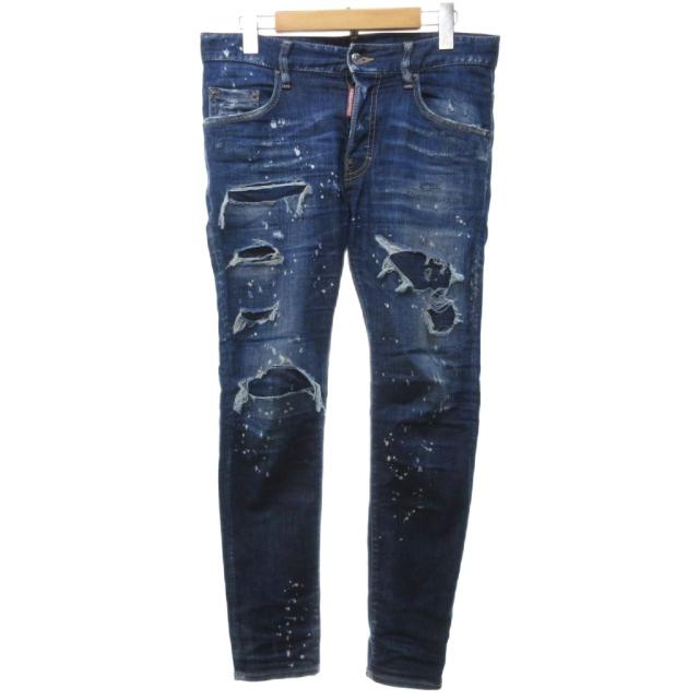 【中古】ディースクエアード DSQUARED2 22SS SUPER TWINKY JEANS ダメージデニム ジーンズ ダメージ加工 42 約XS