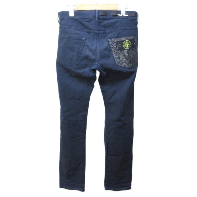 【中古】ストーンアイランド STONE  ストレッチコットンパンツ ストレートパンツ 紺 W29 約M