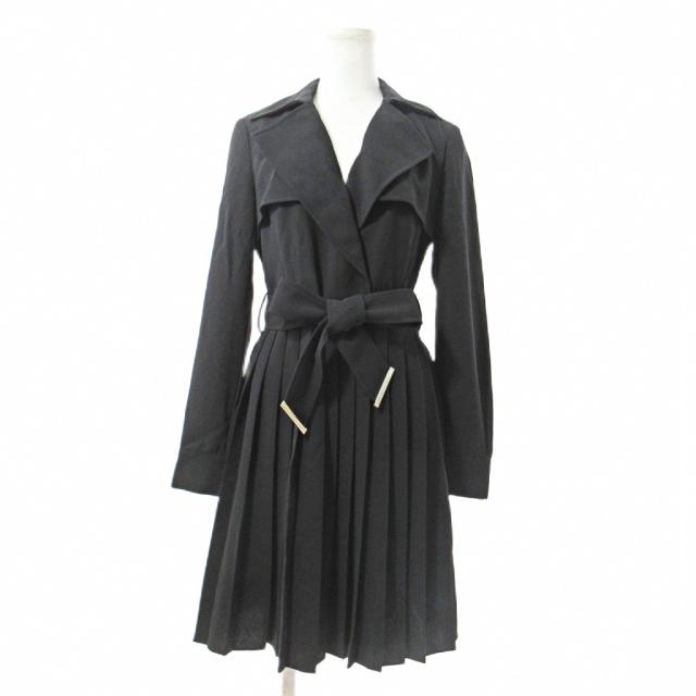 【中古】未使用品 カレンミレン KAREN MILLEN タグ付き ベルテッドコートワンピース 長袖 膝丈 プリーツ 4