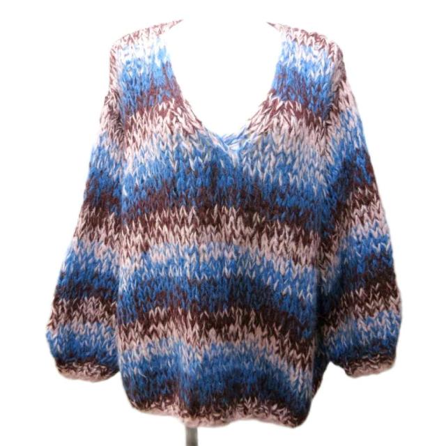 【中古】レトリコドール LES TRICOTS D'O 24AW アルパカ ニット セーター シルク混 ウール混 ボーダー調 ローゲージ