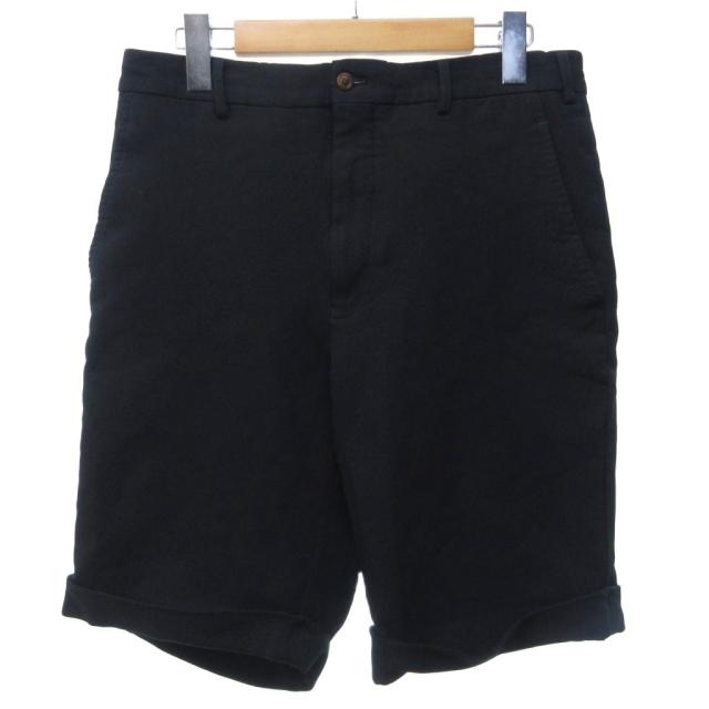 【中古】コムデギャルソンオムプリュス COMME des GARCONS HOMME PLUS AD2012 ポリ縮ハーフパンツ ショーツ 黒 XS