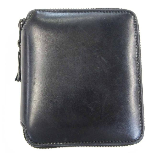 【中古】コムデギャルソン  VERY BLACK ベリーブラック SA 2100VB 二つ折り財布 レザー ラウンドファスナー 黒
