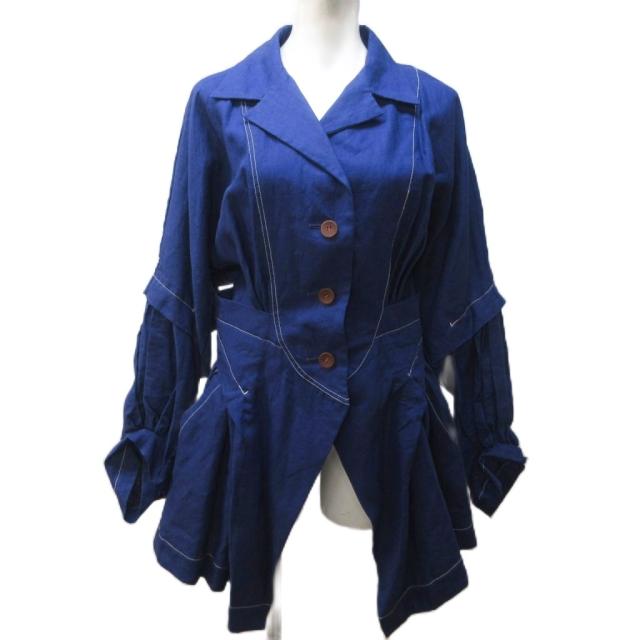 【中古】イッセイミヤケ アーカイブ ヴィンテージ 91SS ジャケット リネン 変形デザイン ギャザー M IM11-FD020 IBO83