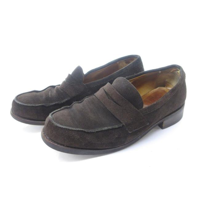【中古】パラブーツ Paraboot スエード ローファー スリッポン 茶 ブラウン 8 約26cm 8444 15H IBO84