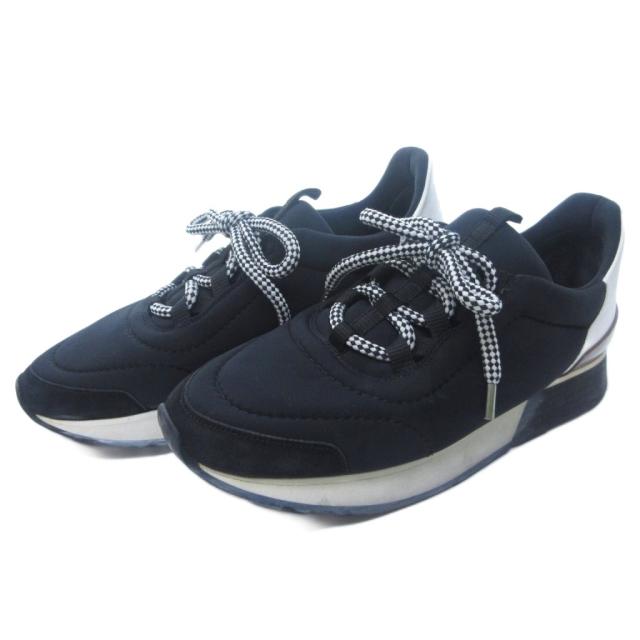 【中古】エルメス HERMES マイルス ネオプレン スニーカー シューズ ローカット ナイロン ネイビー 37.5 約24.5cm