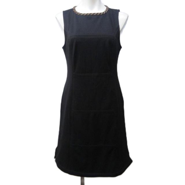 【中古】未使用品 フェンディ FENDI JEANS タグ付 ワンピース 切替 裏地ストライプ ノースリーブ ロング 42 約M IBO84