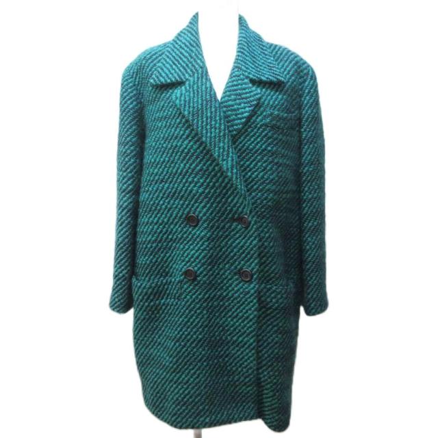 【中古】クリスチャンディオール ヴィンテージ ツイード コート ジャケット ウール ダブル ロング 11 約L ■MNK3