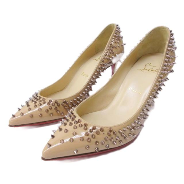 【中古】クリスチャンルブタン スパイクスタッズ パンプス エナメル レザー ポインテッドトゥ 36 約23cm ■MNK3