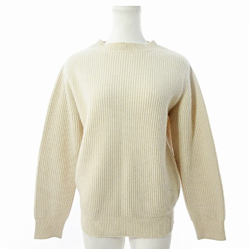 【中古】ドゥロワー Drawer 近年 9Gウールカシミヤアゼ編みニット セーター カシミヤ混 リブ 長袖 1 約S IBO65