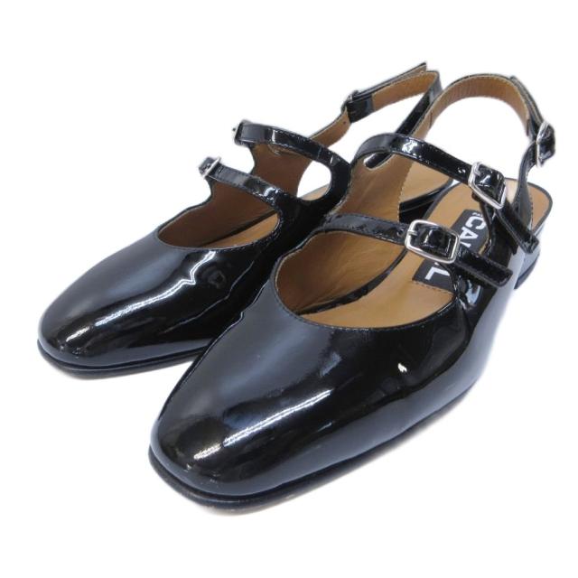 【中古】カレル CAREL パンプス エナメル レザー バックストラップ オープンヒール 34 約21cm 黒 ブラック IBO85