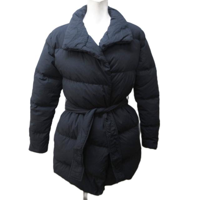 【中古】ジェームスパース ヨセミテ ダウンジャケット ダウンコート ナイロン ベルト付 1 約S 黒 ブラック IBO85