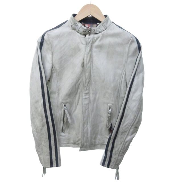 【中古】ショット SCHOTT CLASSIC RACER クラシックレーサー ライダース エイジング加工 ホワイト XS IBO85