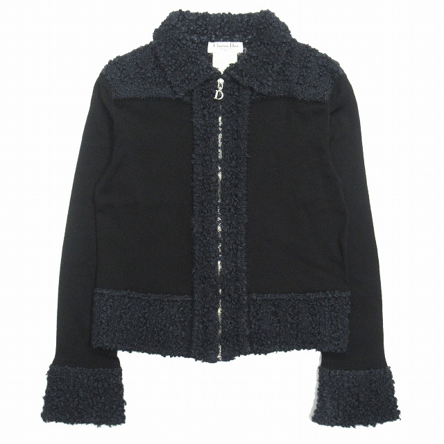 【中古】美品 91aw クリスチャンディオール Dior スイッチング ニット ジャケット ブルゾン Dロゴ金具 ビンテージ 11の通販はau ...