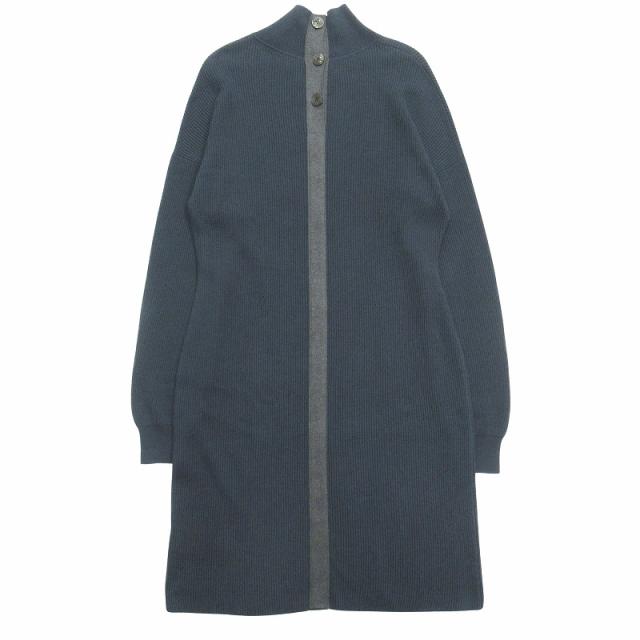 【中古】美品 20aw エルメス セリエボタン ニット ロング ワンピース ドレス コットン ウール ブレンド 40 ★11