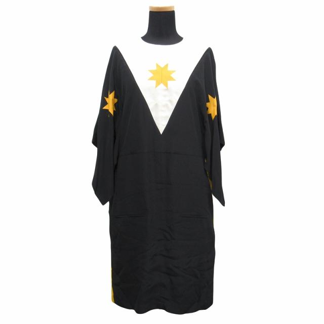 【中古】未使用品 21aw バーバリー ロンドン シルク ケープ ワンピース ドレス リカルドティッシ ジオメトリック▽７