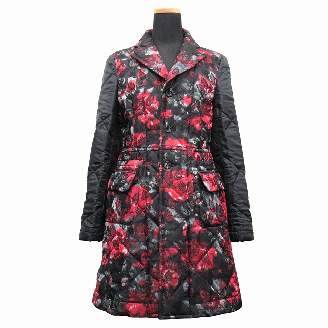 【中古】美品 16AW コムデギャルソン COMME des GARCONS 18世紀のパンク期 花柄 キルティング ジャケット ブルゾン
